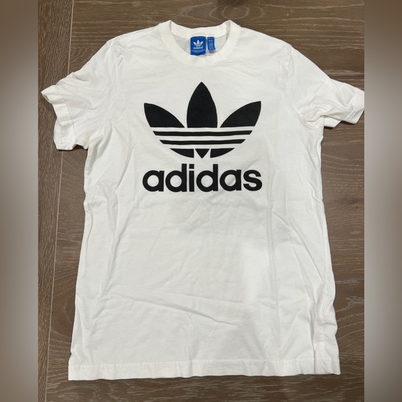 adidas | Tops | Adidas Basic White Logo Tshirt | Poshmark